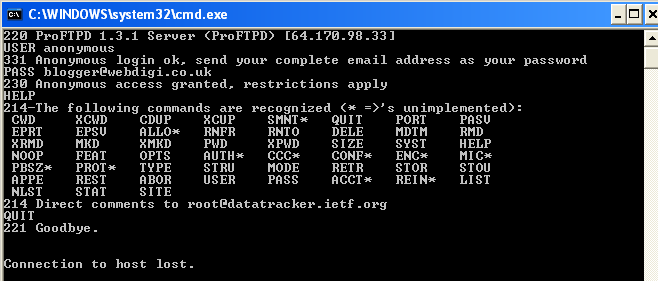 Understanding FTP Using Raw FTP Commands And Telnet By Web Development